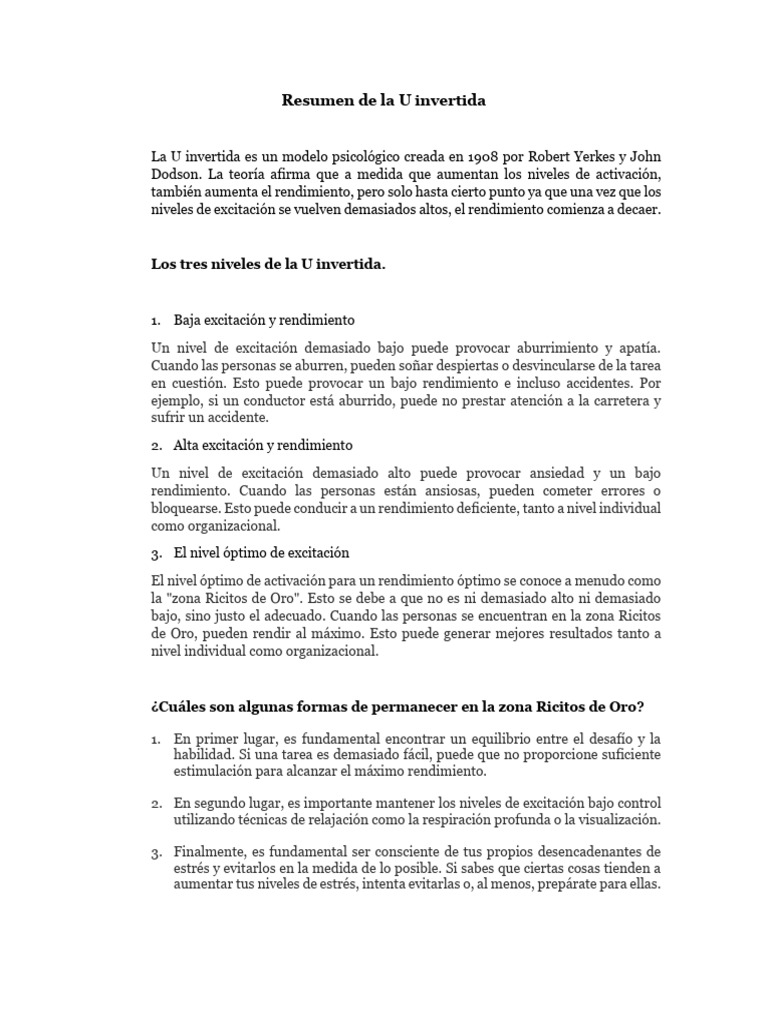 Resumen de La U Invertida | PDF | Psicologia POSITIVA | Liderazgo