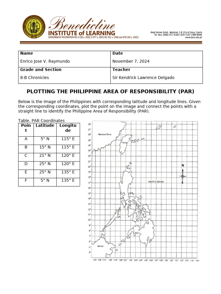 Activity Sheet - Plotting of PAR | PDF | Typhoon | Seasons
