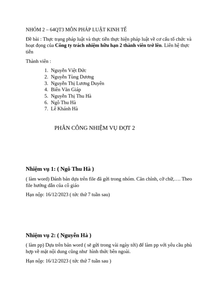 Phancong Dot2 Nhom2 PLKT | PDF