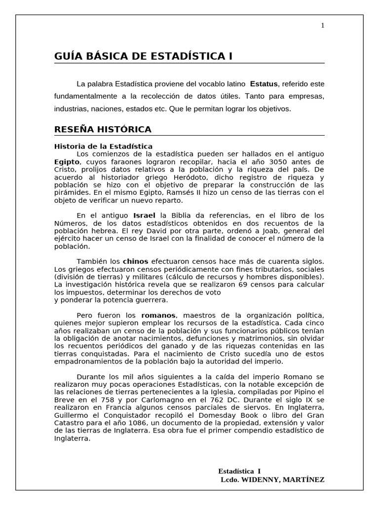 Guia Basica de Estadistica I | PDF | Media | Estadística