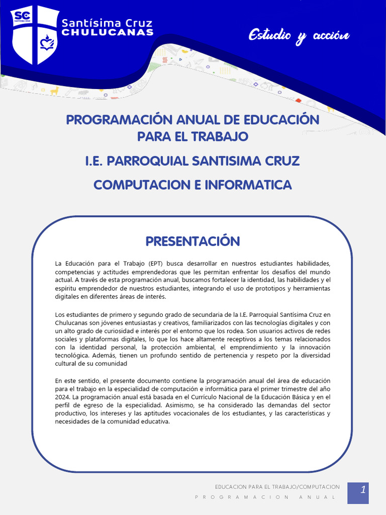 Programacion Anual 1° y 2° de Secundaria EPT Final | PDF | Iniciativa empresarial | Residuos