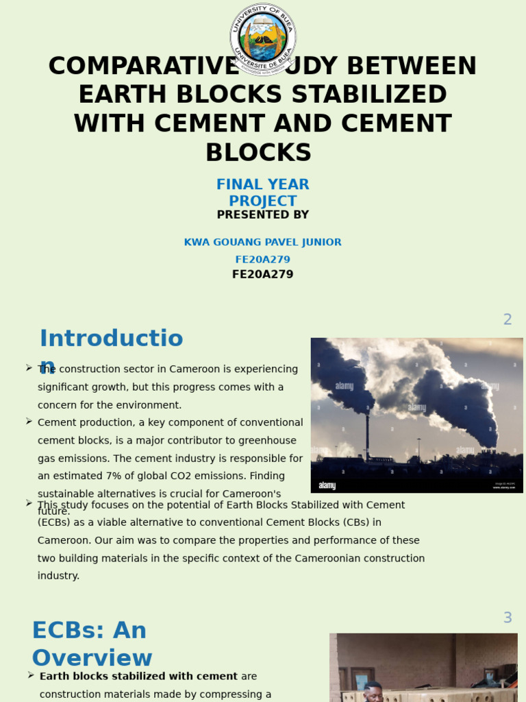 Earth Blocks vs. Cement Blocks in Cameroon | PDF | Cement | Concrete
