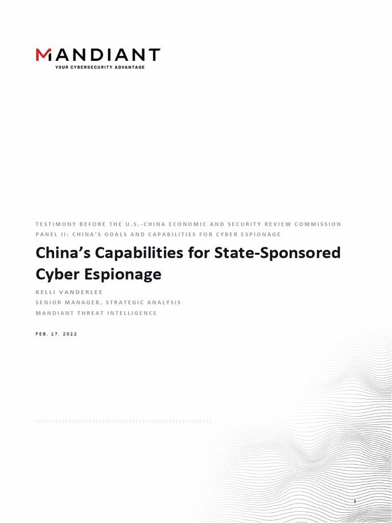 China's State-Sponsored Cyber Espionage | PDF | Malware | Cyberwarfare