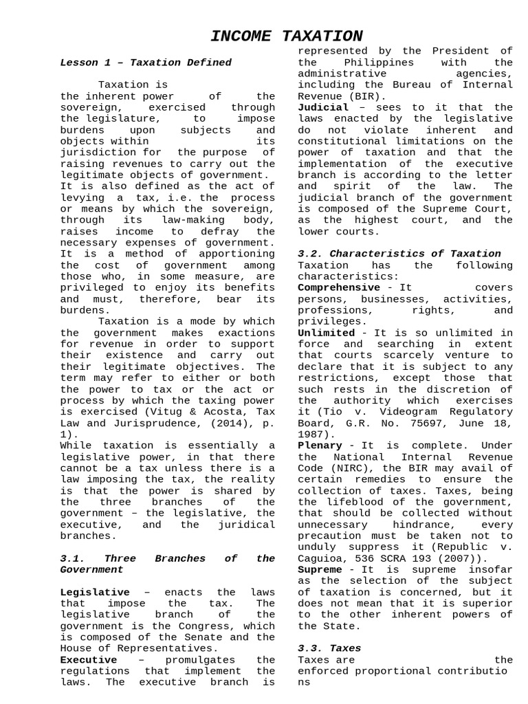 Understanding Income Taxation Basics | PDF | Taxes | Progressive Tax