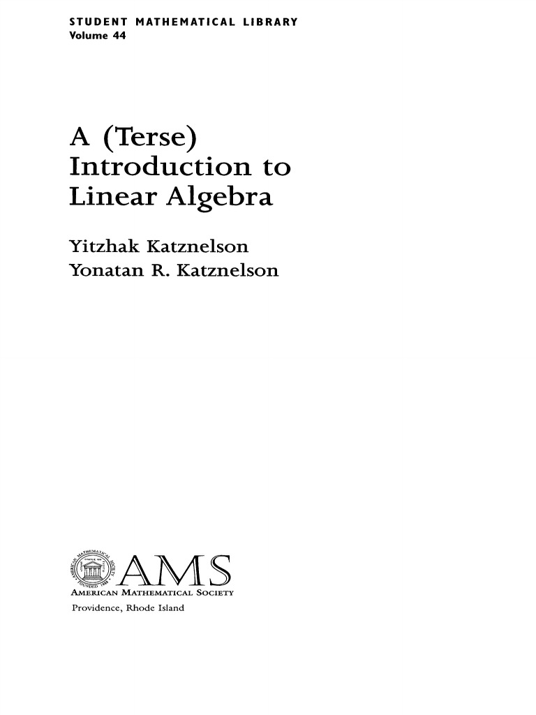 A (Terse) Introduction to Linear Algebra | PDF
