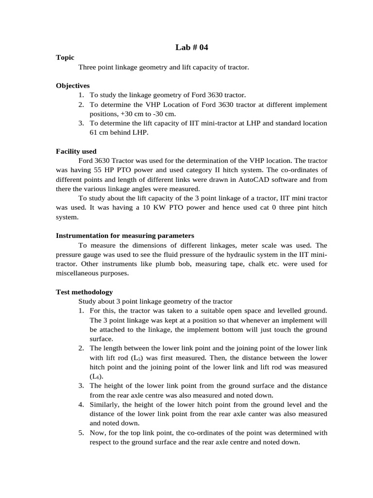 Three Point Linkage Geometry Study | PDF | Tractor | Mechanical Engineering