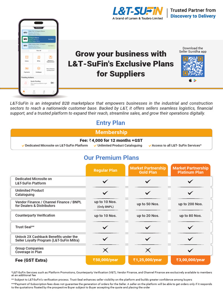 SuFin Exclusive Plans For Suppliers | PDF | Digital Marketing ...