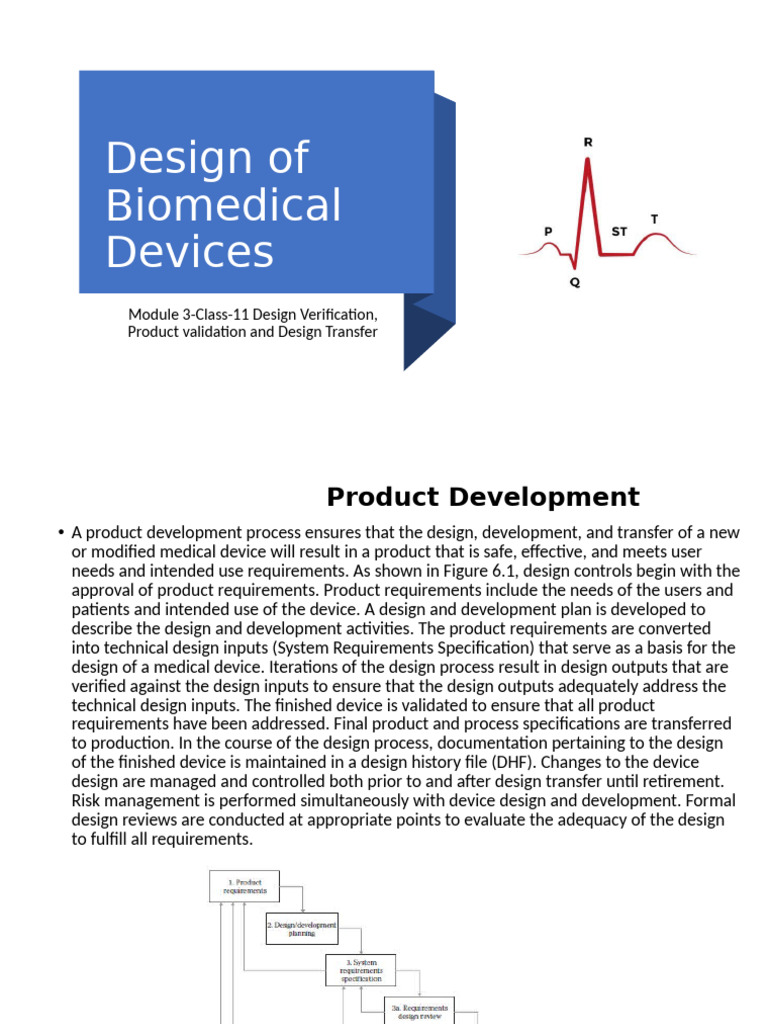 Design of Biomedical Devices-Class 10 | PDF | Verification And ...