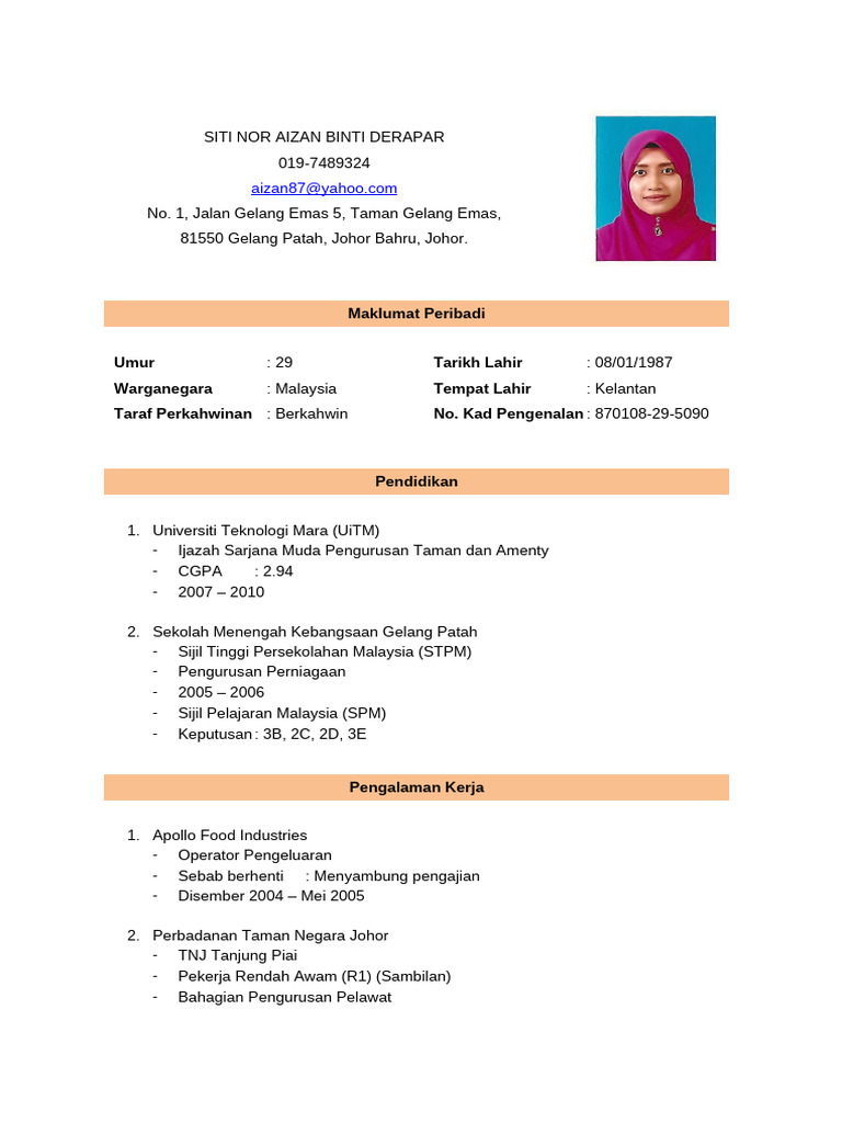 Resume BM | PDF
