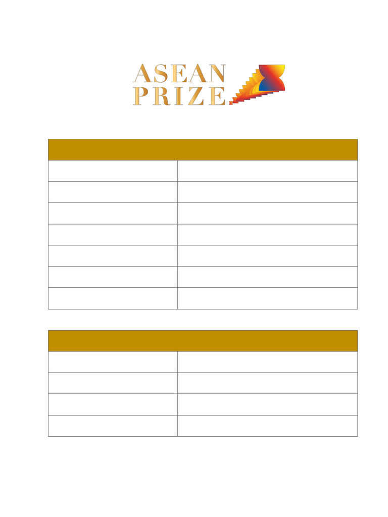ASEAN Prize 2025 Nomination Form | PDF