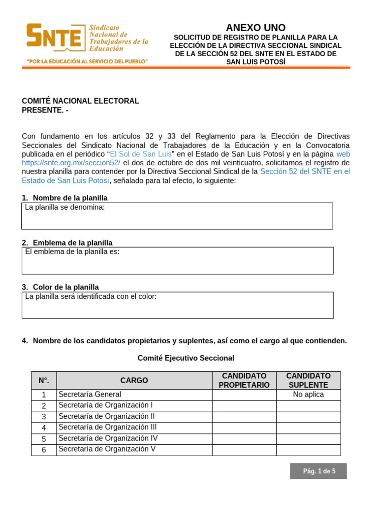 Ok Sec 52 Anexo Uno | PDF | Gobierno