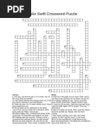 Taylor Swift Lyrics Crossword Puzzle | PDF | Taylor Swift | Songs Written