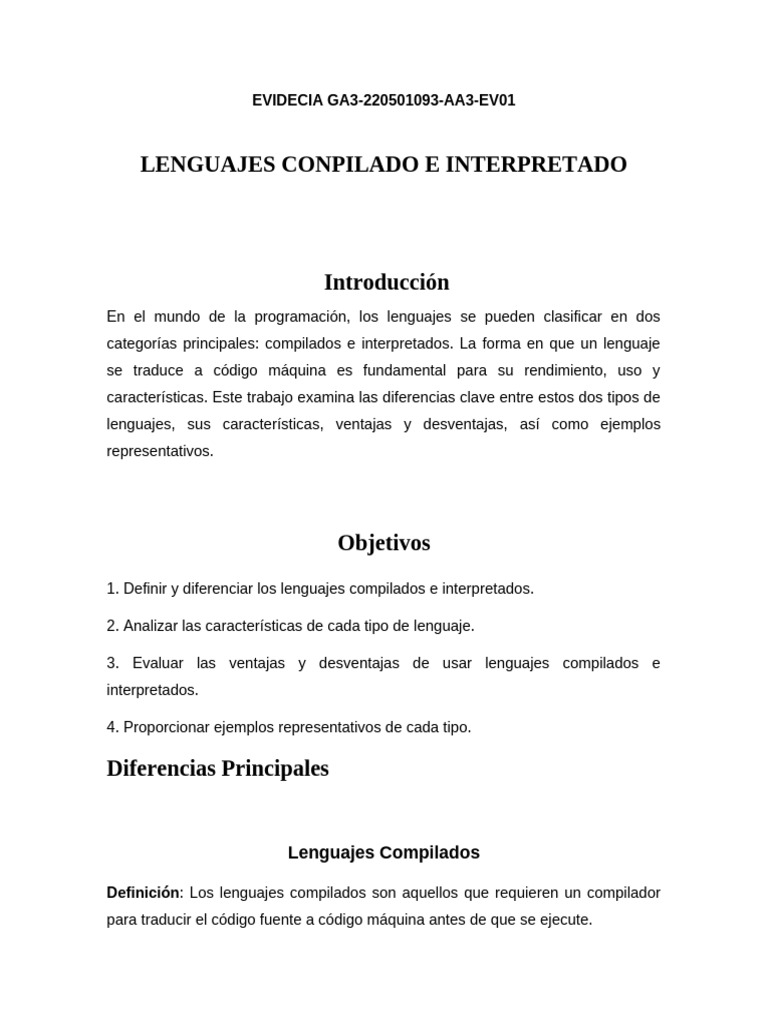 Evidecia Ga3 Lenguaje Conpilado | PDF | Compilador | Lenguaje de ...