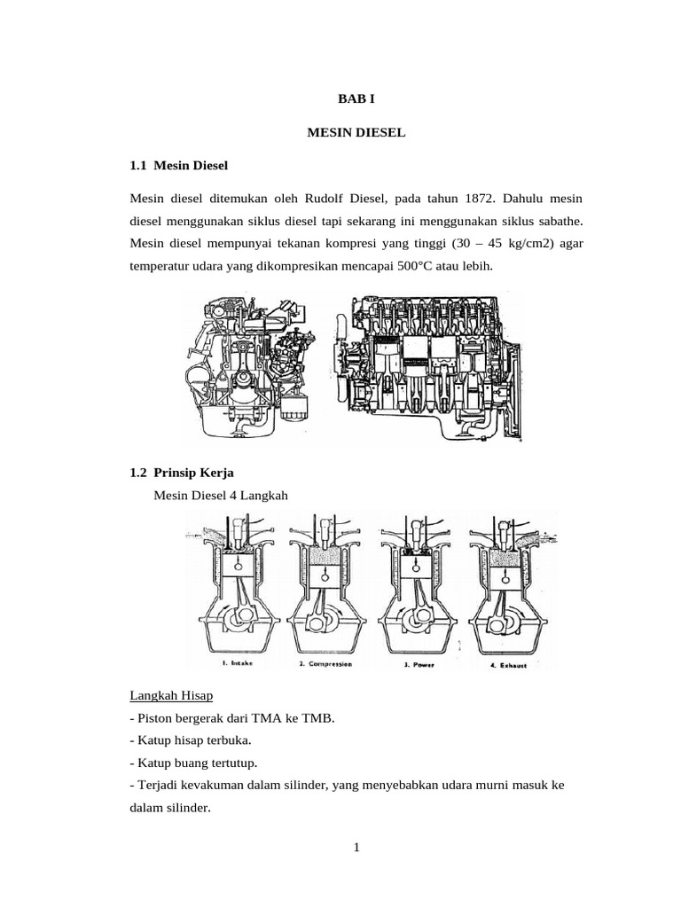 Prinsip dan Konstruksi Mesin Diesel | PDF