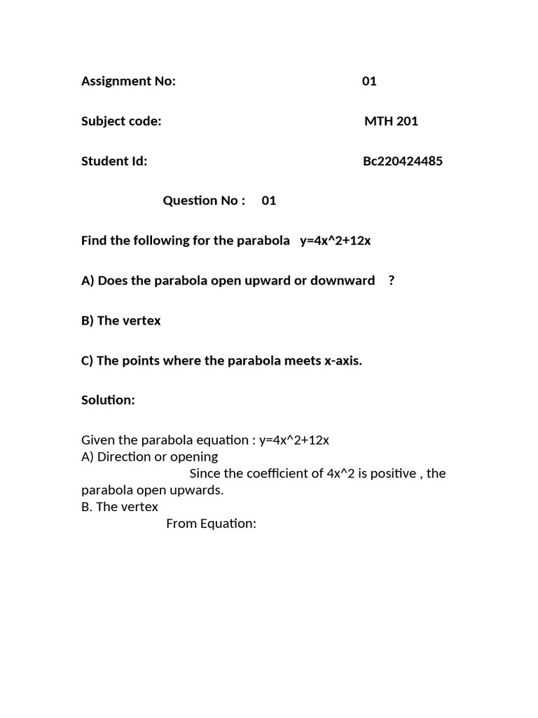 Assingment No - Docx MTH 201 | PDF