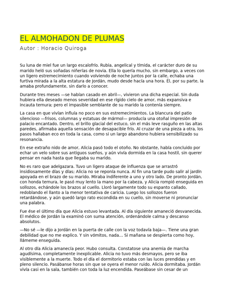 EL ALMOHADON DE PLUMAS CAMILA (1) | PDF