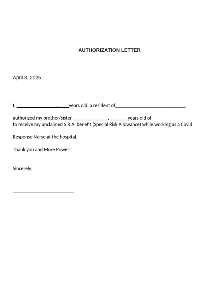 Sample Authorization Letter | PDF