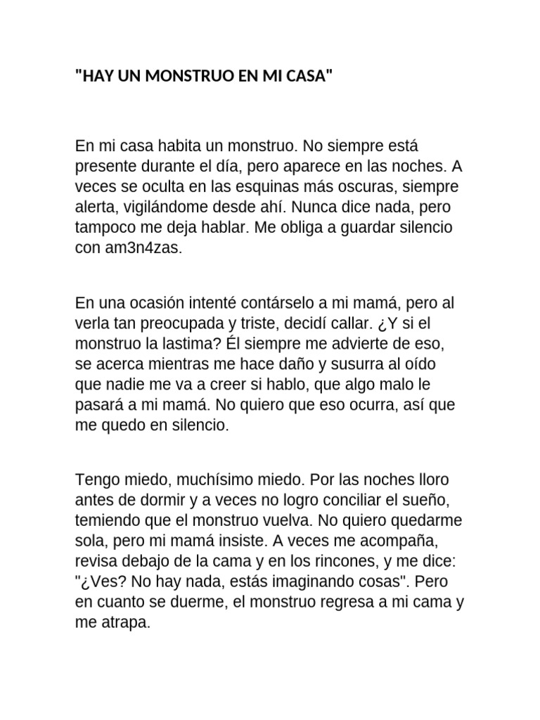 El monstruo en mi casa: un relato sobre abuso | PDF | Abuso infantil