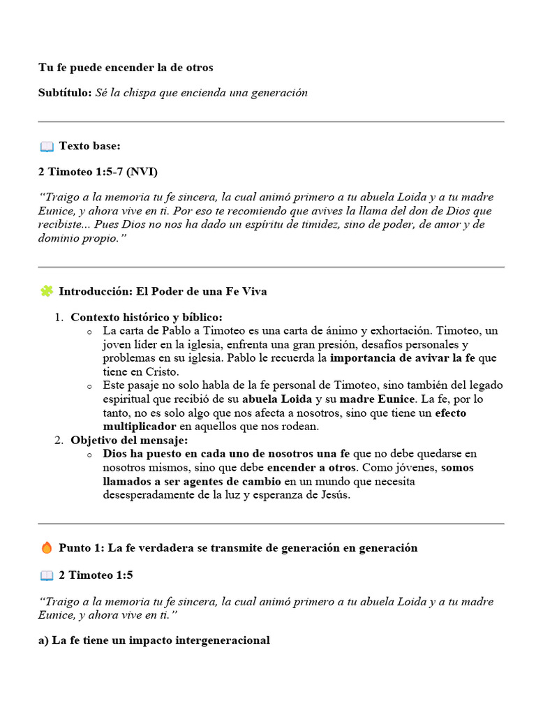 Tu Fe Puede Encender La de Otros | PDF | Cristo (título) | espíritu Santo