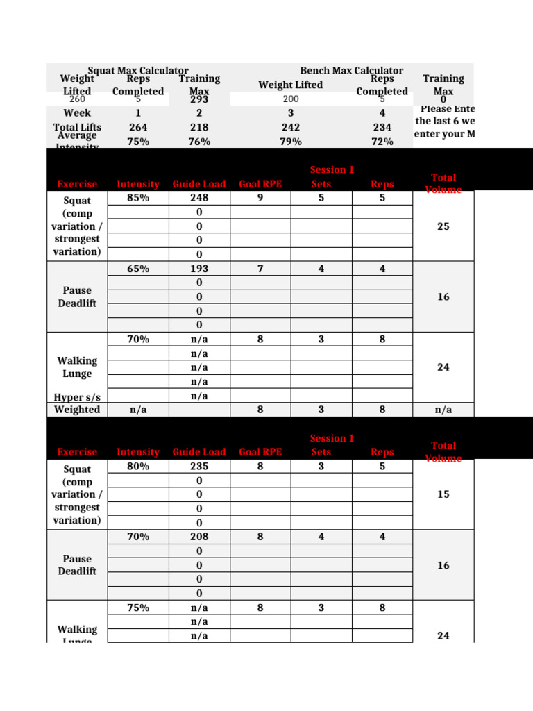 Weightlifting Max Calculator Guide | PDF | Physical Fitness | Weight