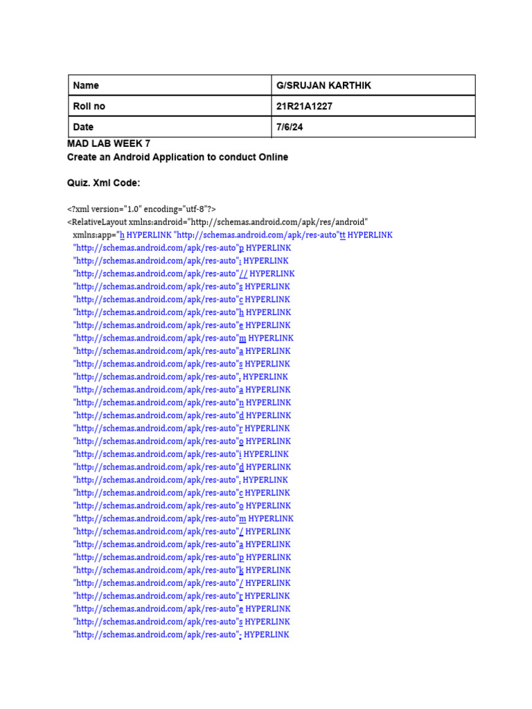 Android Online Quiz App Development | PDF | Android (Operating System) | Computer Programming