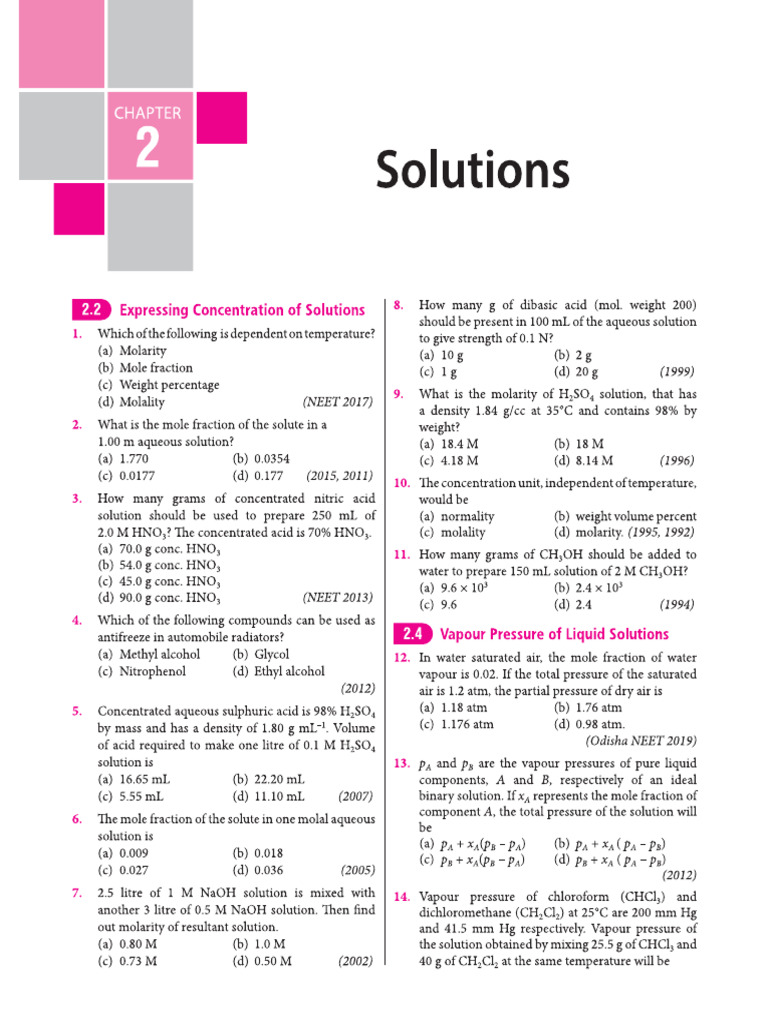 Solutions Pyq. | PDF