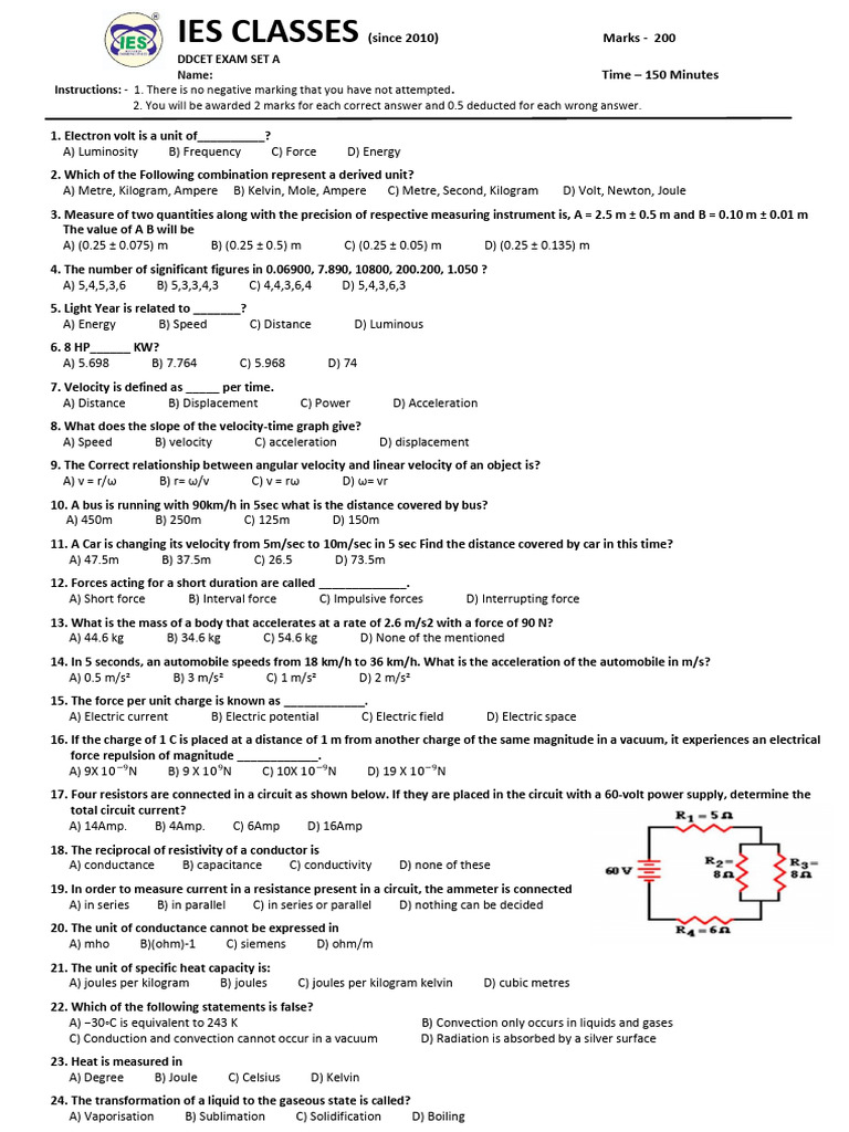 DDCET 200 Marks EXAM 06-04-2025 | PDF | Climate Change | Greenhouse Gas