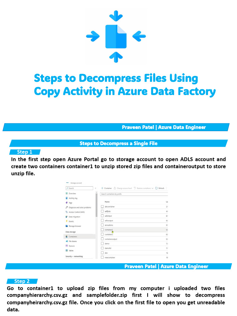 File_Decompression_Using_Copy_Activity_in_ADF_1740623959 | PDF | Zip ...