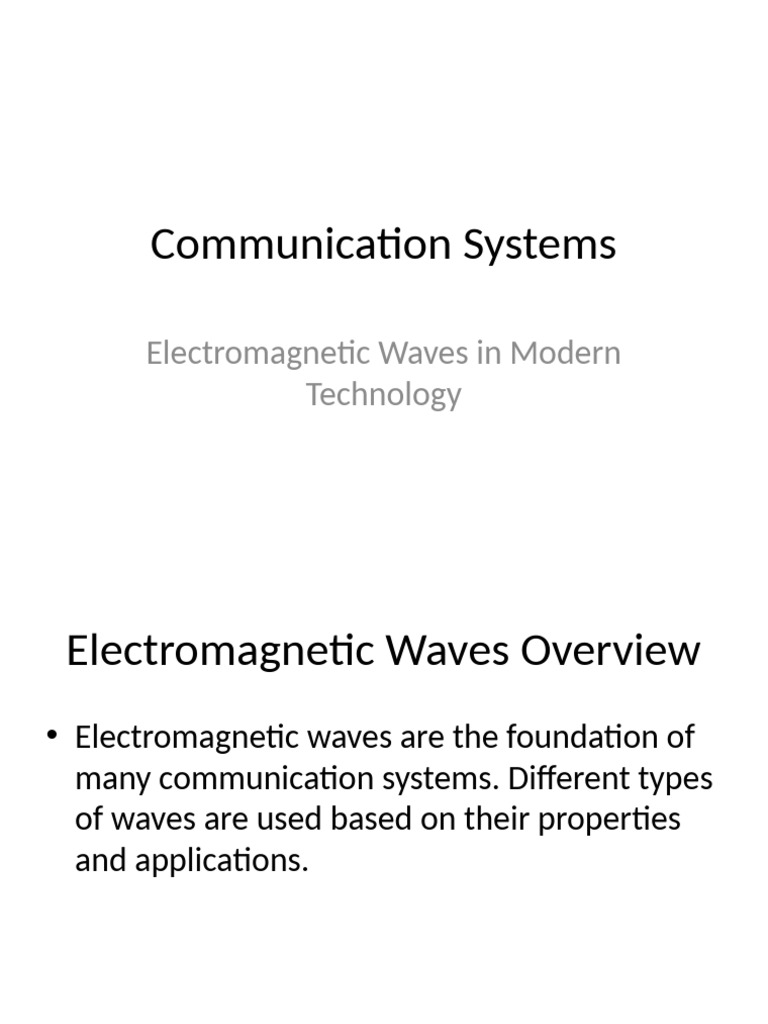 Communication Systems Presentation | PDF