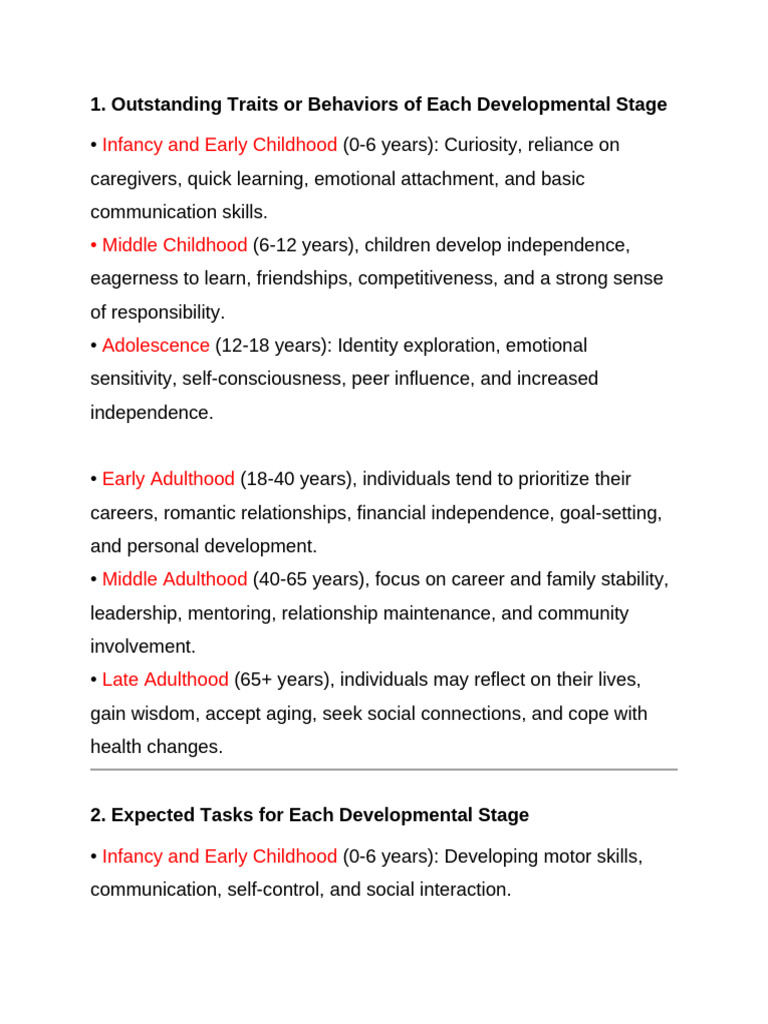 assignment-Developmental Tasks | PDF | Adolescence | Developmental ...