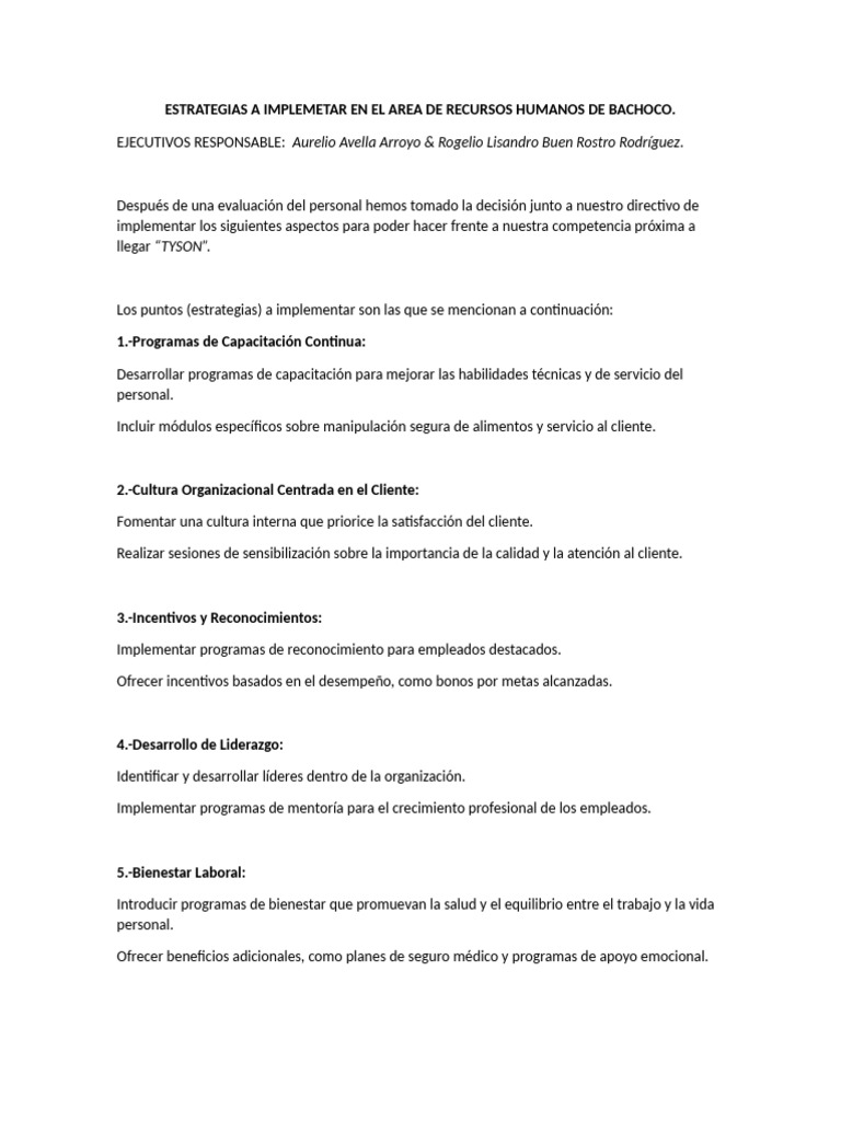 ESTRATEGIAS RH - Aurelio & Roger, Bachoco. | PDF | Gestión de recursos ...