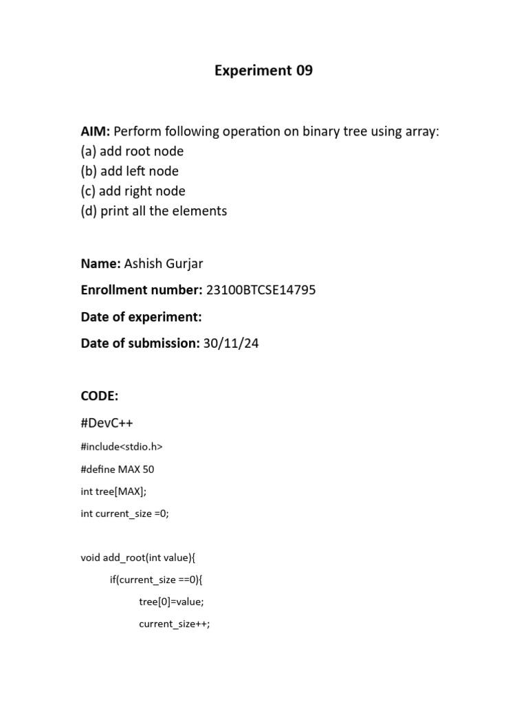 Ashish Gurjar FDS EXP 9 | PDF