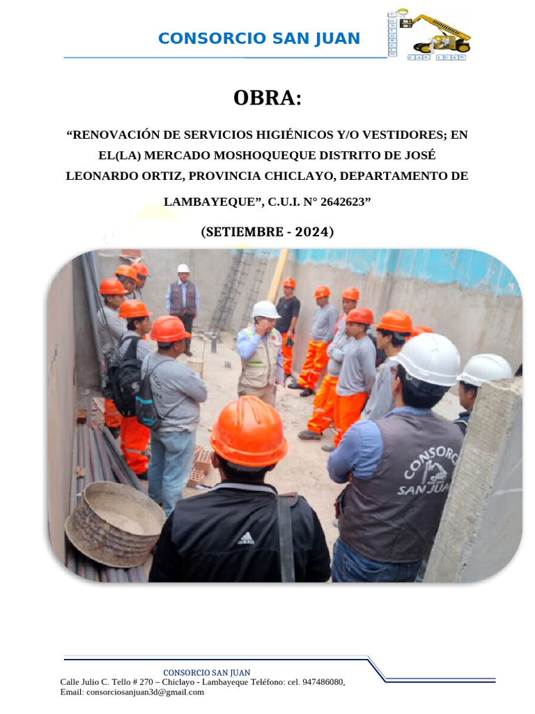 Informe de Seguridad y Salud en Obra Mes de Setiembre 2024 | PDF | Guante | Casco
