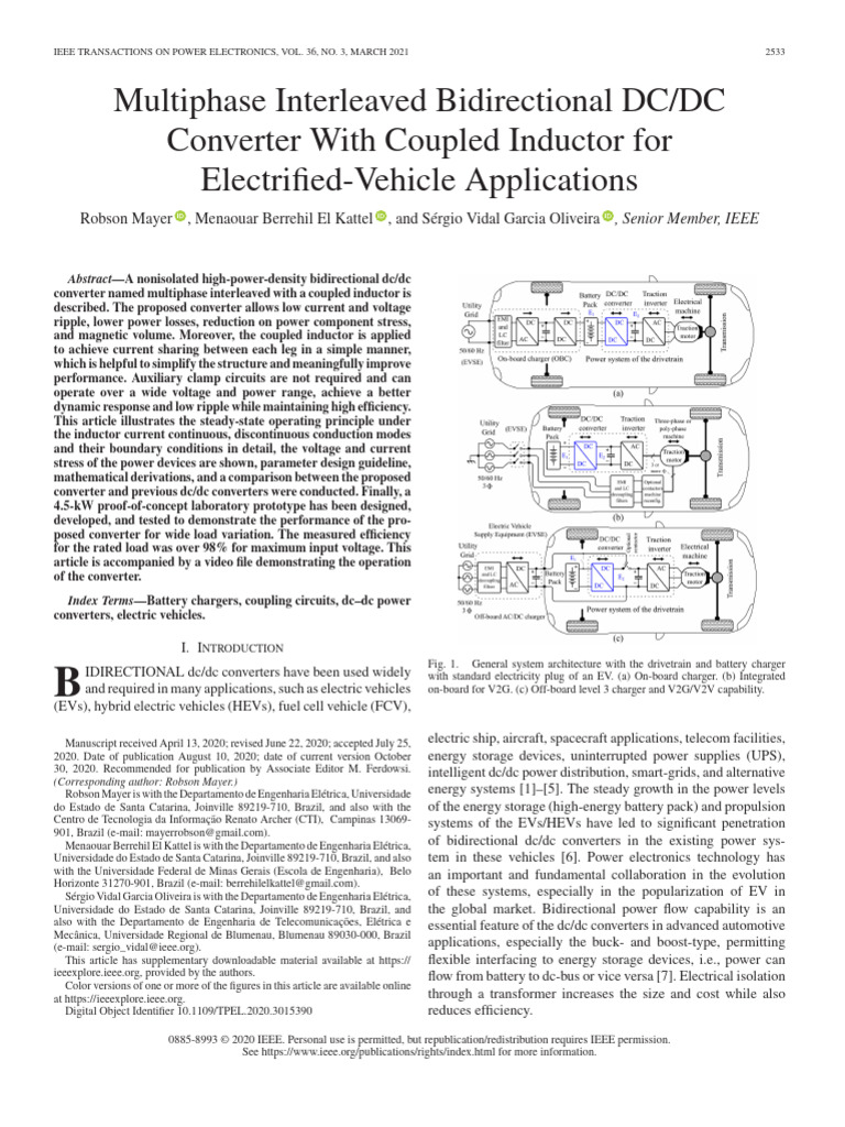 Multiphase Interleaved Bidirectional DC DC Converter For Electrified Vehicle Applications | PDF ...