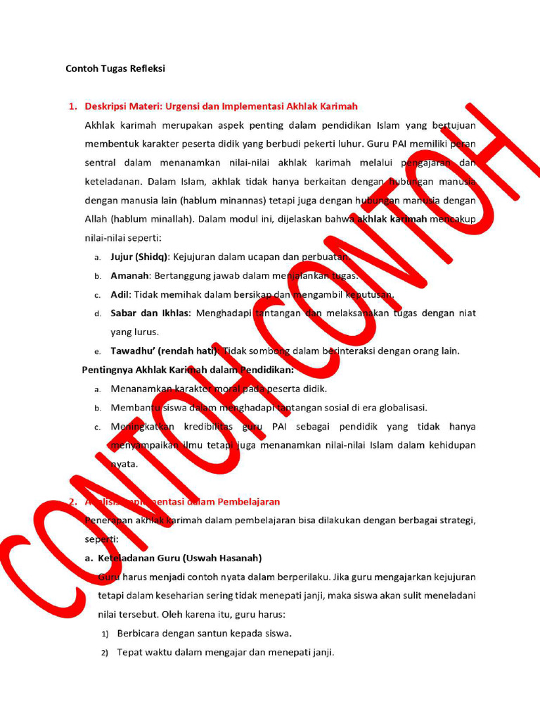 Contoh Tugas Refleksi_ | PDF