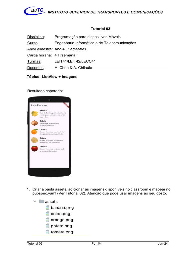 Tutorial sobre ListView e Imagens | PDF