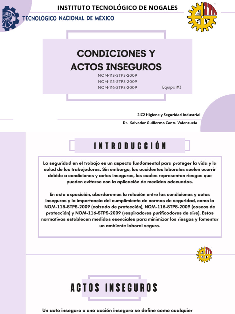 Condiciones y Actos Inseguros PDF | PDF | Calzado | Aerosol