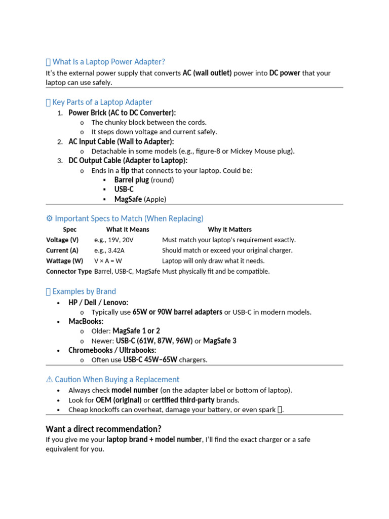 Power Adaptor | PDF