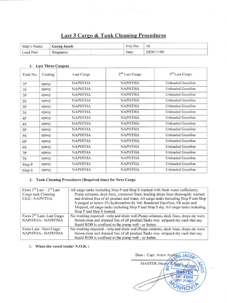 Last 3cargo &tank Cleaning Procedures | PDF