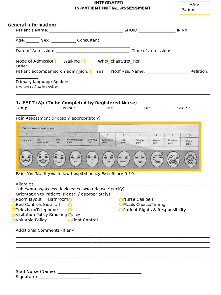 2 Initial Assessment Inpatient | PDF | Cardiovascular System | Medicine