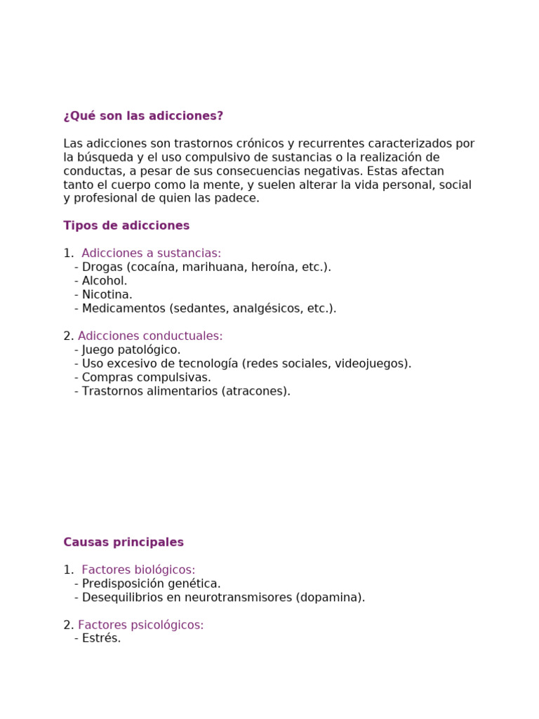 Qué Son Las Adicciones | PDF