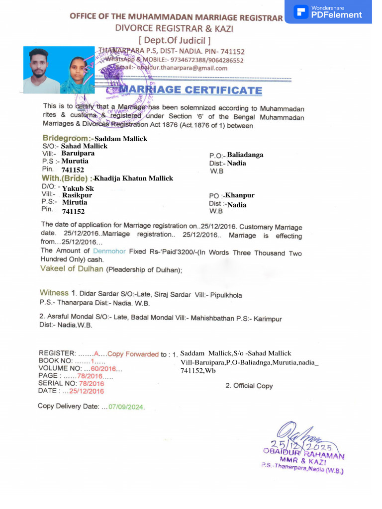 marrige certificate | PDF