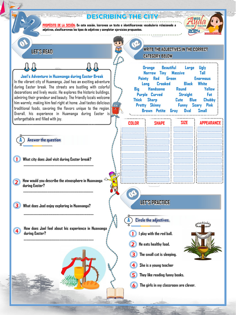 Ficha 03 - Und 01 - Sem 01 - Jec - A2 - Describing The City | PDF | Gramática | Educación en ...