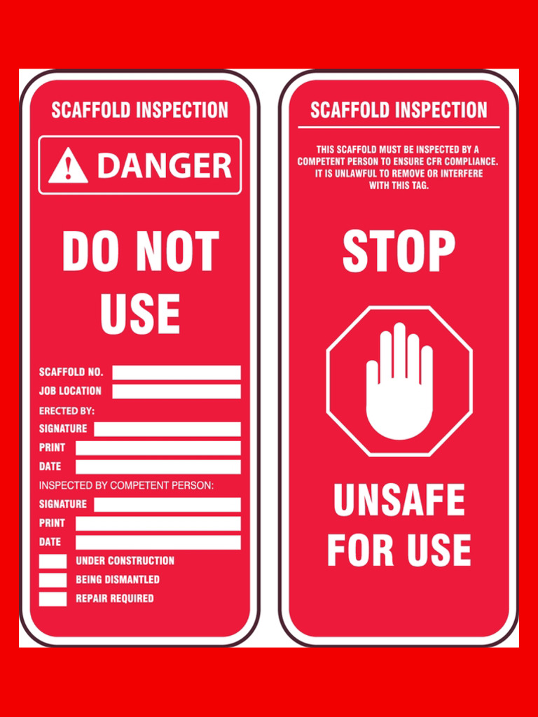 Scaff Tag Red | PDF