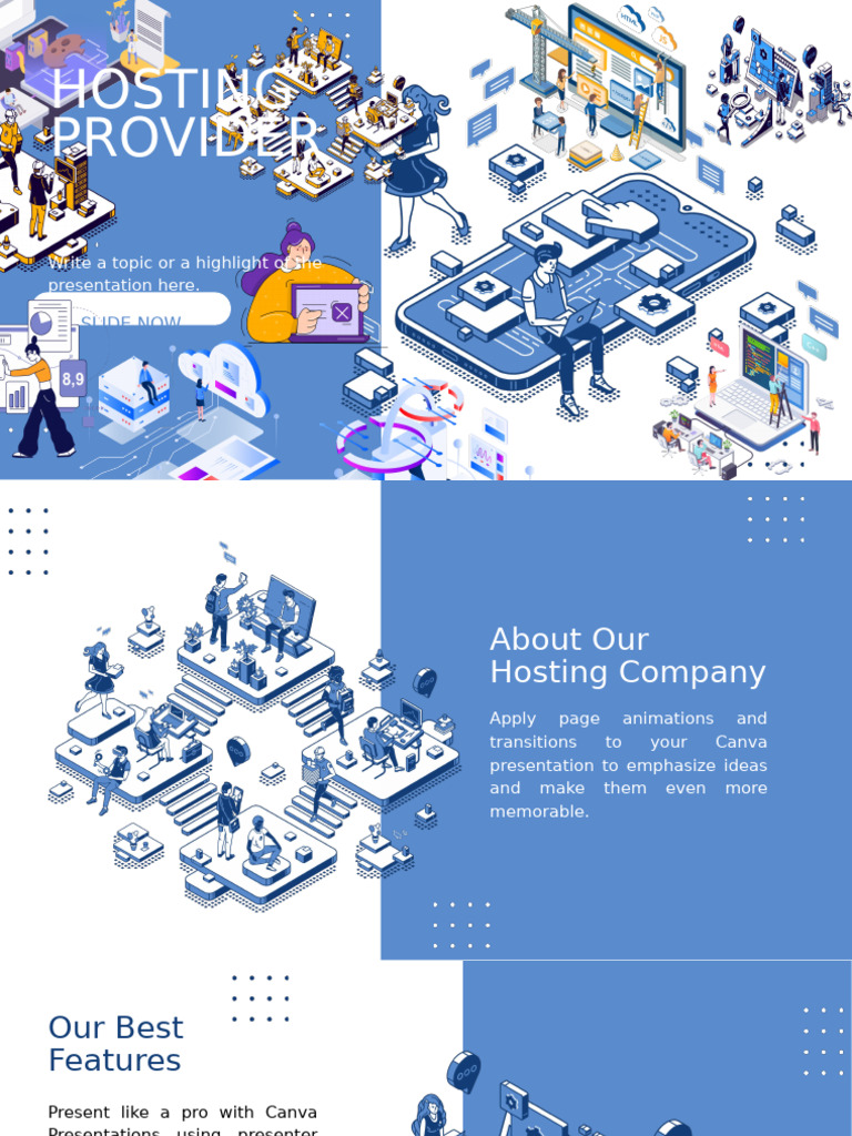 Blue Illustrated Dots Hosting Provider Presentation | PDF
