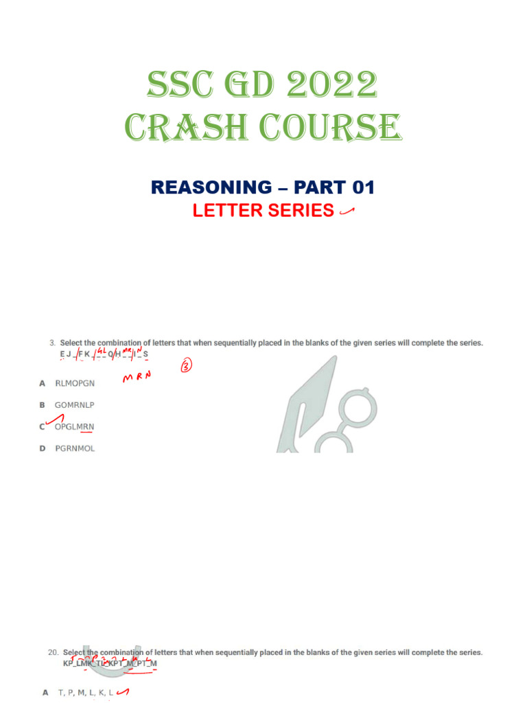 SSC GD Reasoning Crash Course All Topics | PDF