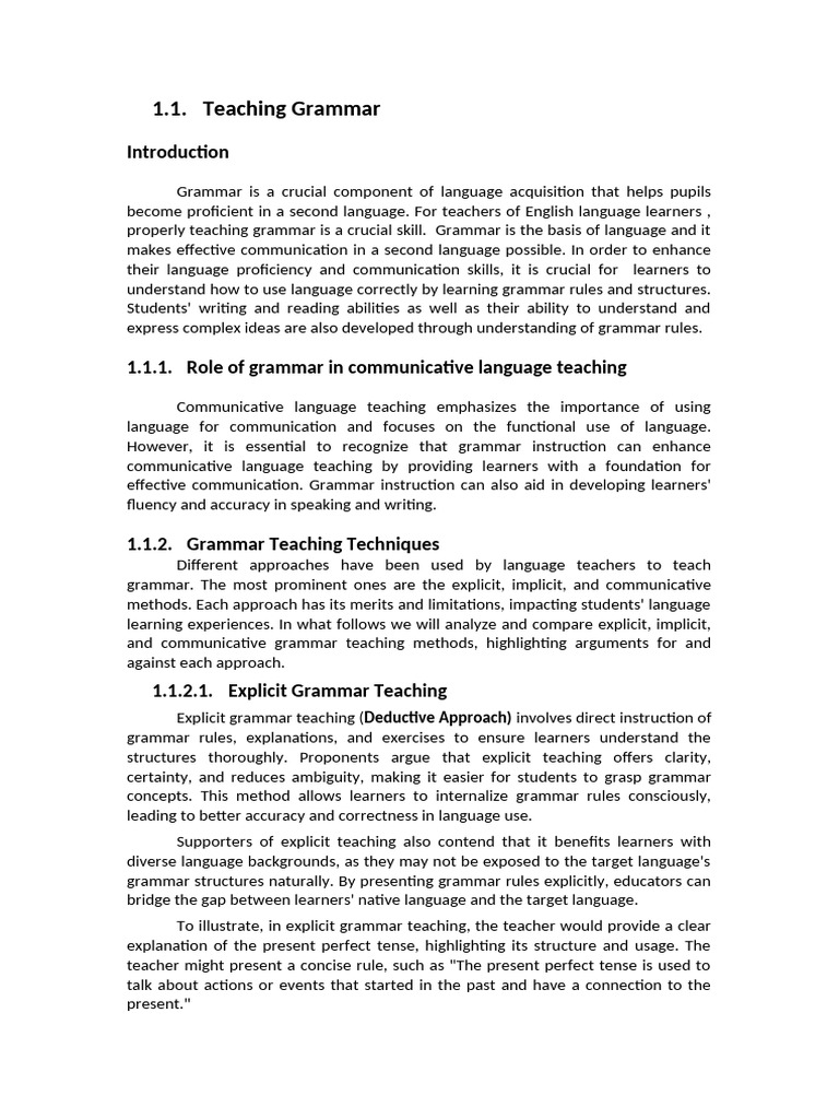 Lesson On Teaching Grammar | PDF | Educational Assessment | Language Education