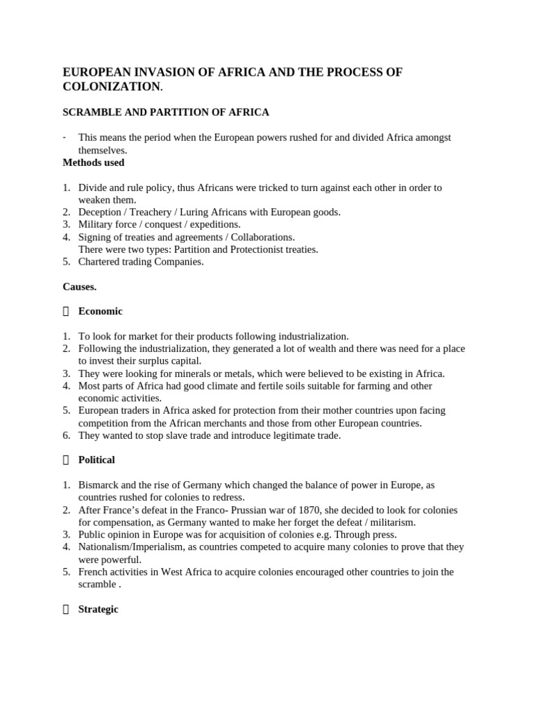 European Colonization of Africa Pre-1850 | PDF | Africa | International ...