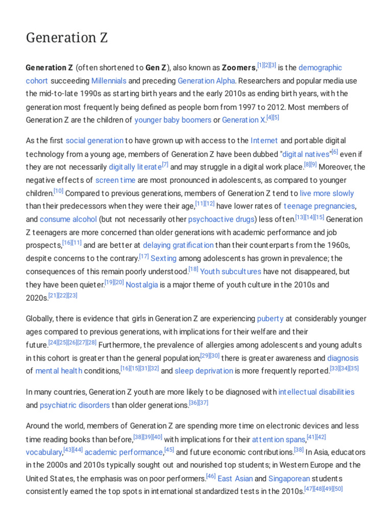 Generation Z | PDF | Sleep | Millennials