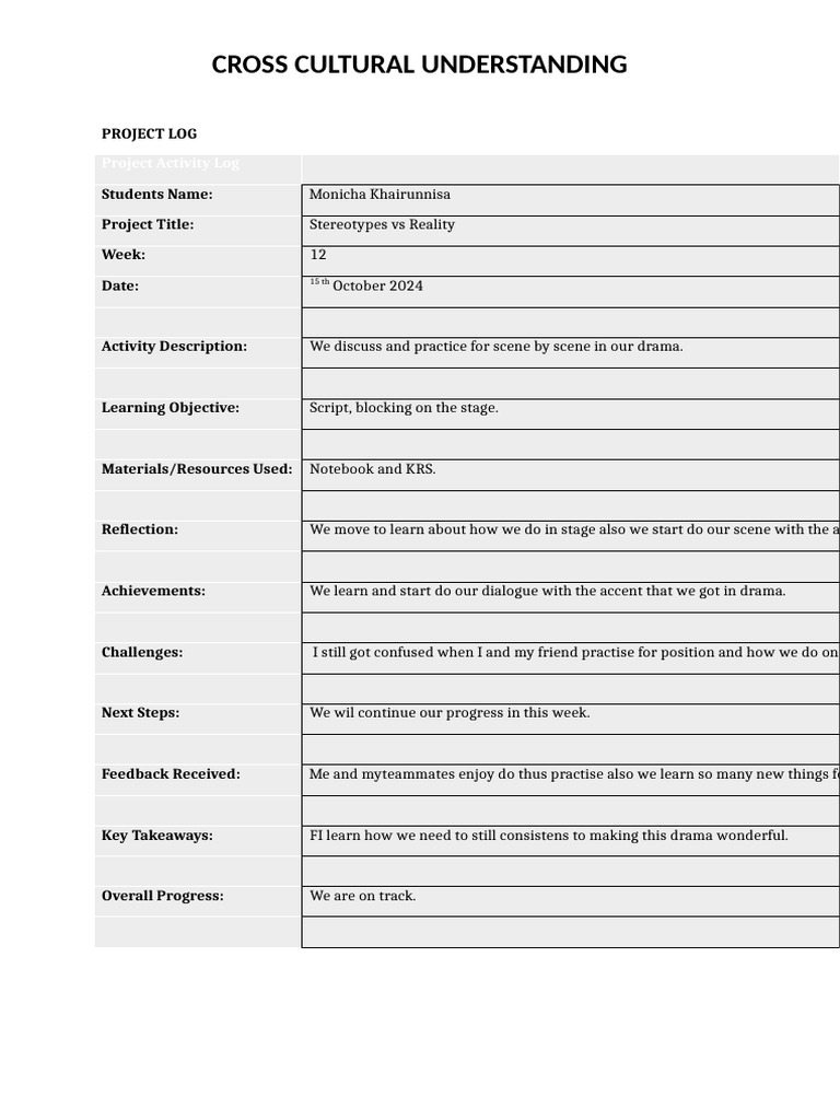 Project Log Ccu 12 | PDF